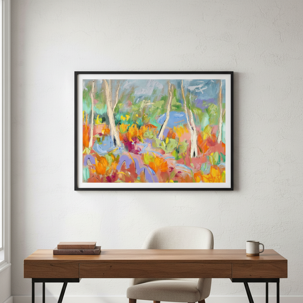 Where the Birches Dance by Angela Hawkey | Style My Wall | Abstract Modern